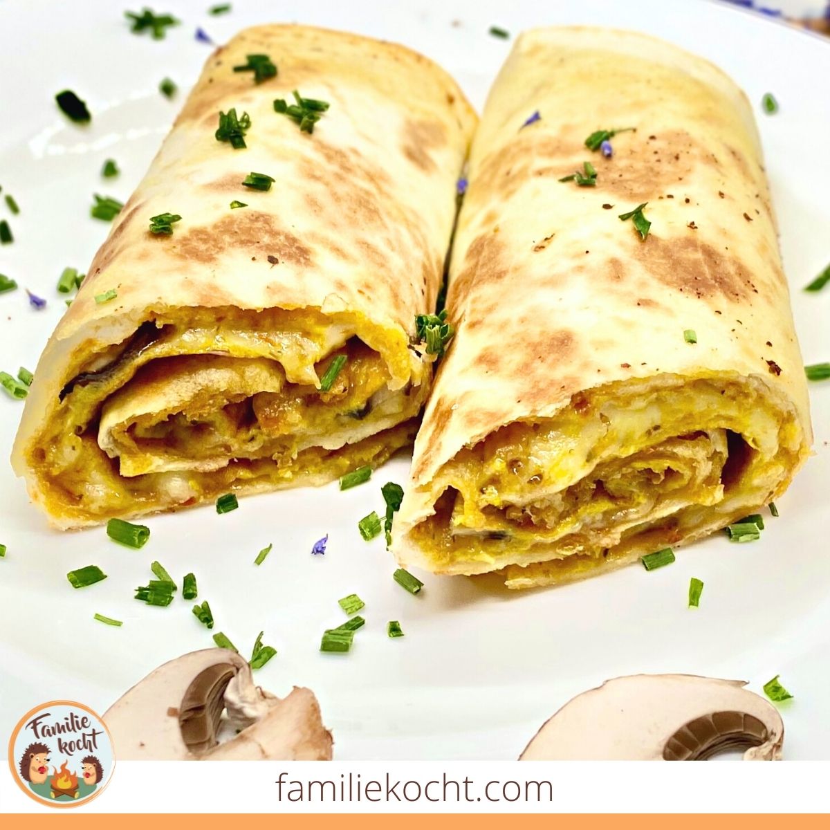 Omelette Wraps mit Champignons und Käse ♨ Schnell und Lecker