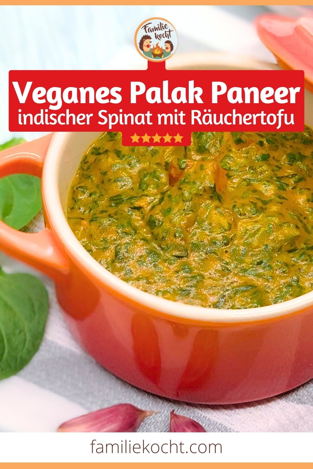 Veganes Palak Paneer mit Räuchertofu • Familie kocht