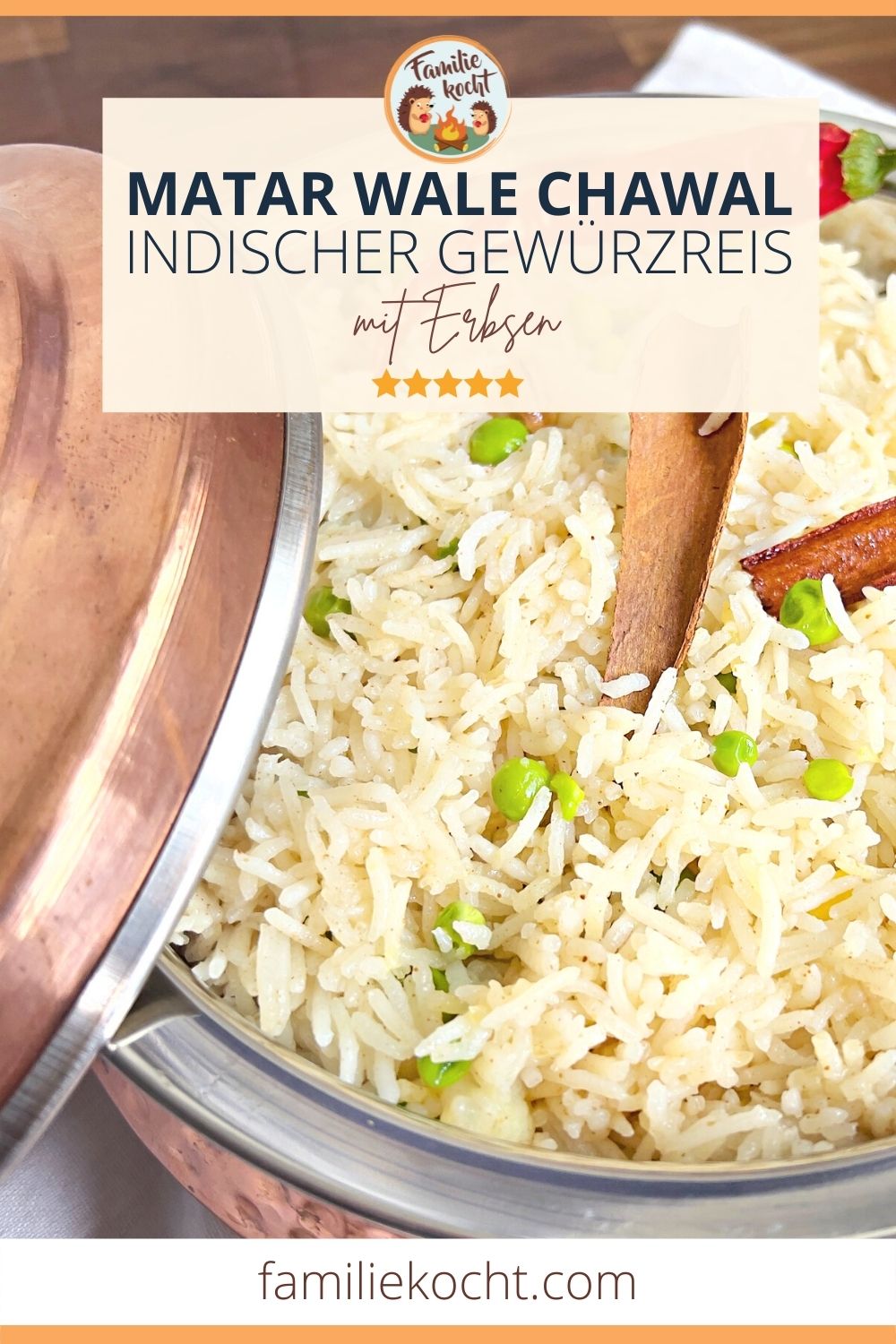 Matar Wale Chawal Original Indischer Gewürzreis mit Erbsen