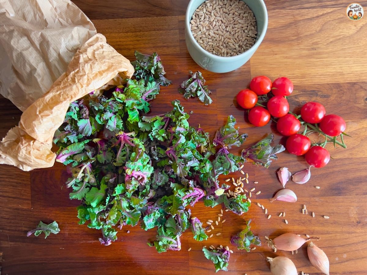 Gebratene Flower Sprouts ♥ vegan mit Dinkel - so lecker!