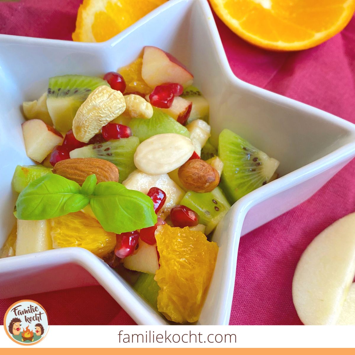 Klassischer Obstsalat mit Nüssen ♥ schnelles & buntes Rezept