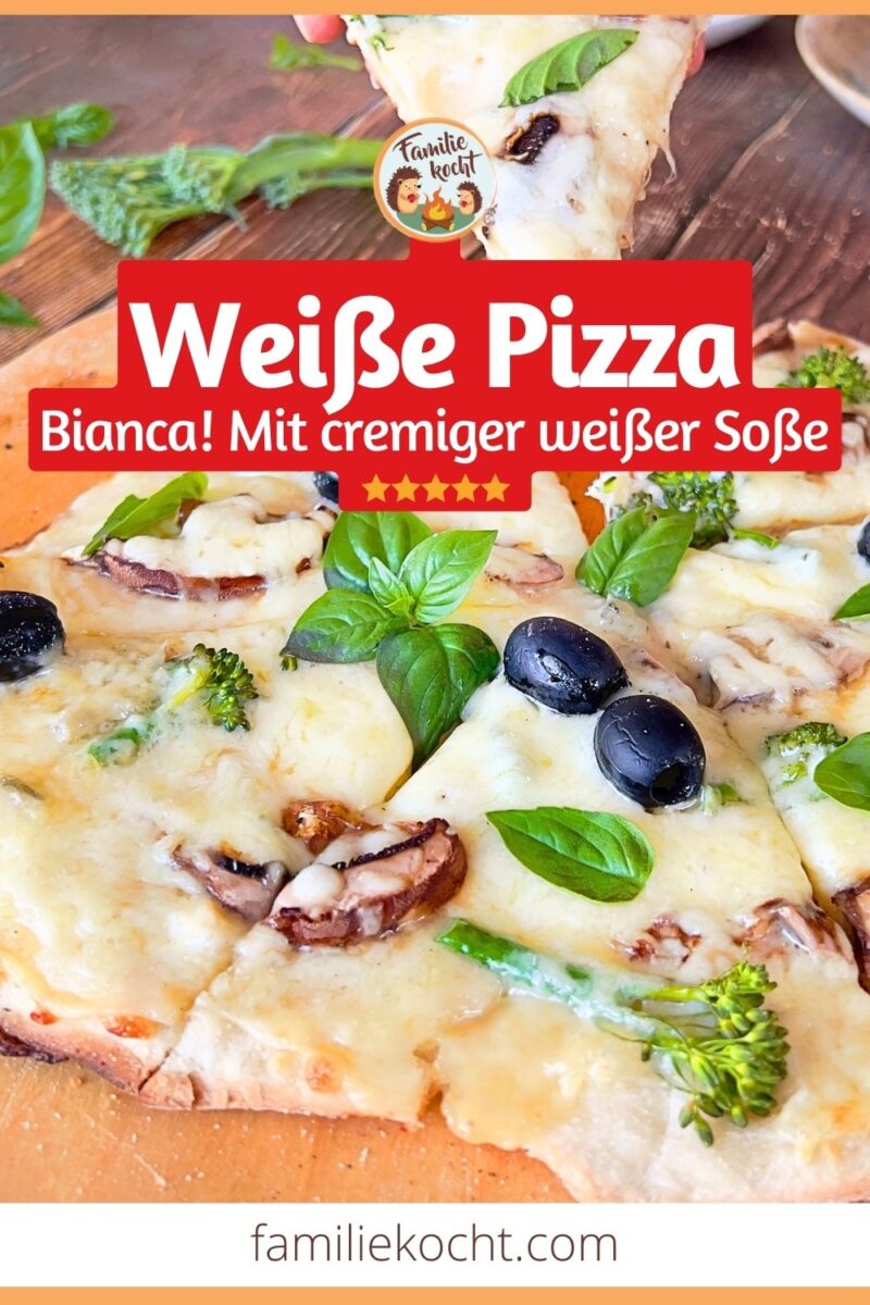 Cremige Weiße Pizza mit Gorgonzola und Oliven • Familie kocht